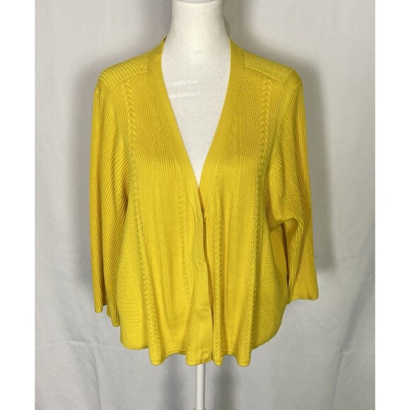CAbi | Sweaters | Cabi Sz Small 5637 Sunny Yellow Snap Button Ribbed ...